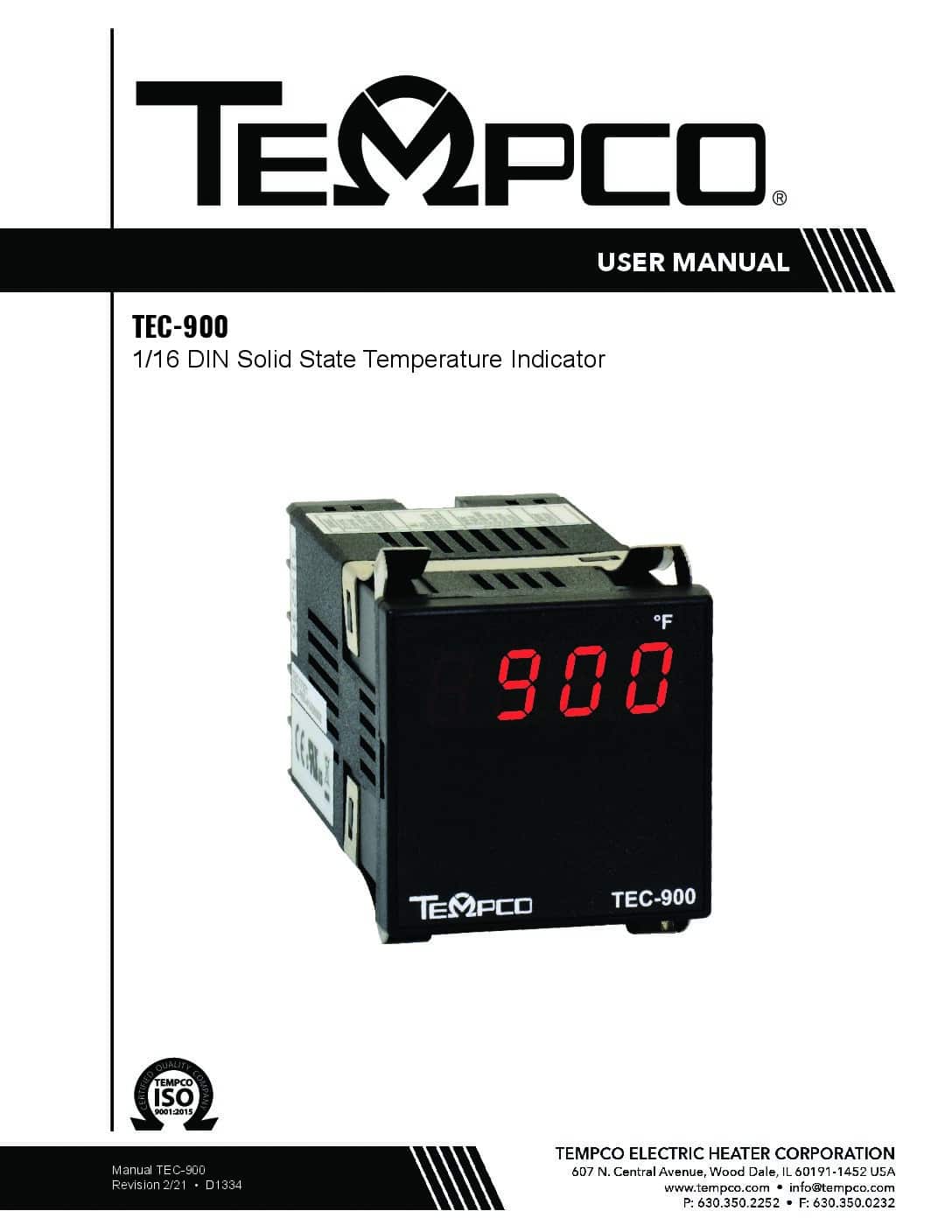 TEC-900 User Manual - Tempco